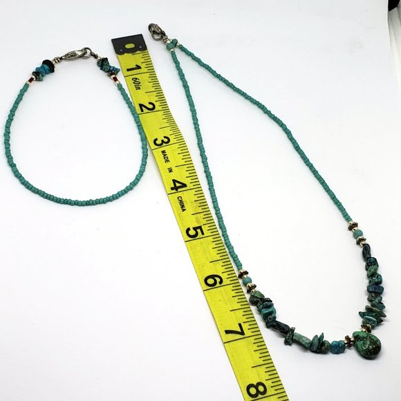 Jewelry | Fx Turquoise Necklace Bracelet Set Southwest Stone | Poshmark